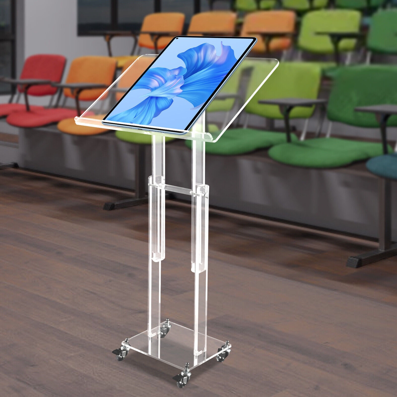 Clear Acrylic Laptop Desk Adjustable Height Computer Table Office ...