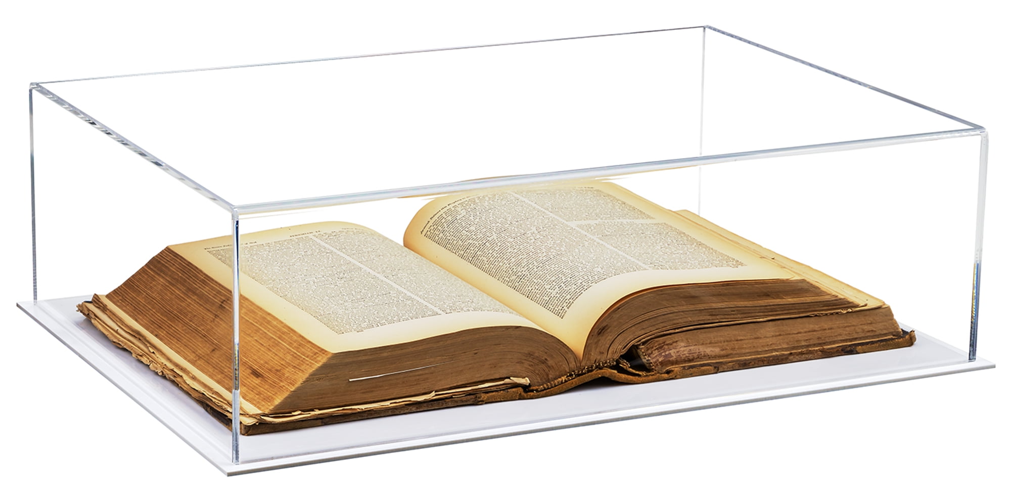 Clear Acrylic Large Book Display Case with White Base (A071-C-WDS ...