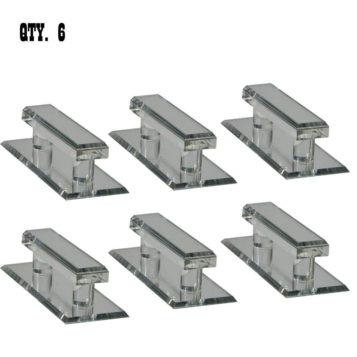 Clear Acrylic Large Stick-On Mirror Pulls - Pack of 6 - Walmart.com