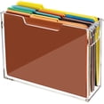 Clear Acrylic Letter-Size Hanging File Organizer Box with Handles ...