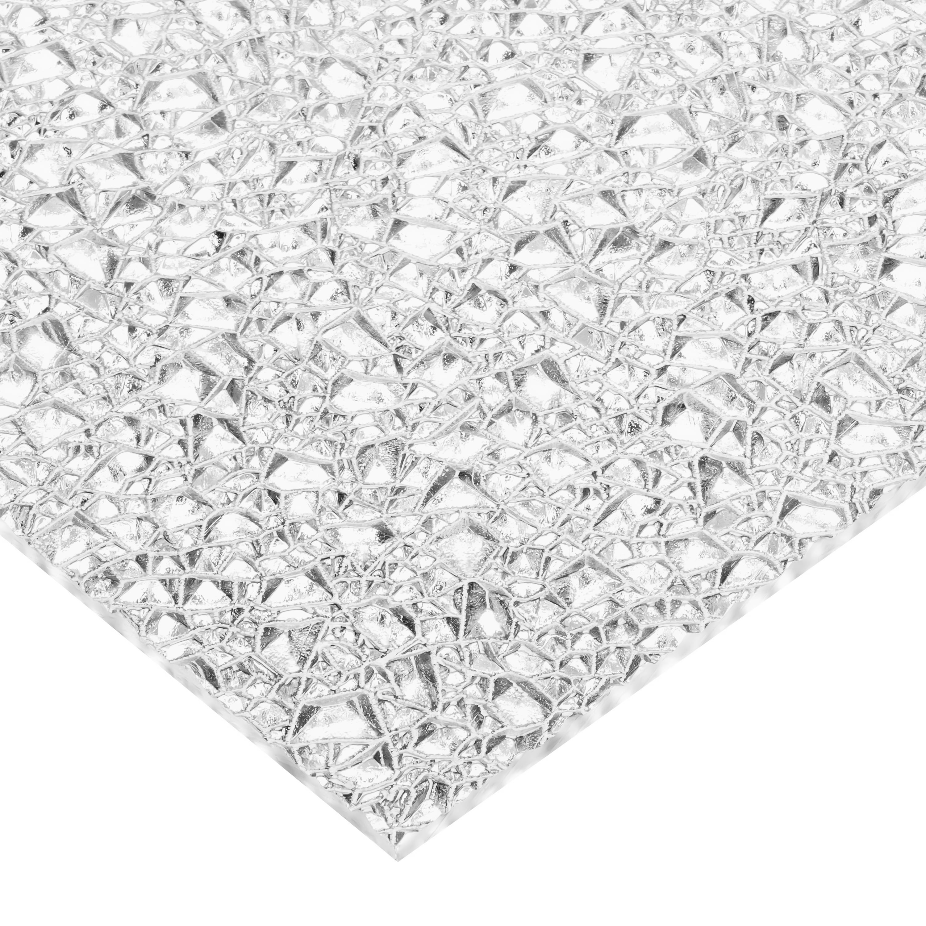 Clear Acrylic Lighting Panel - Cracked Ice Pattern - 3/32" Thick x 24 ...