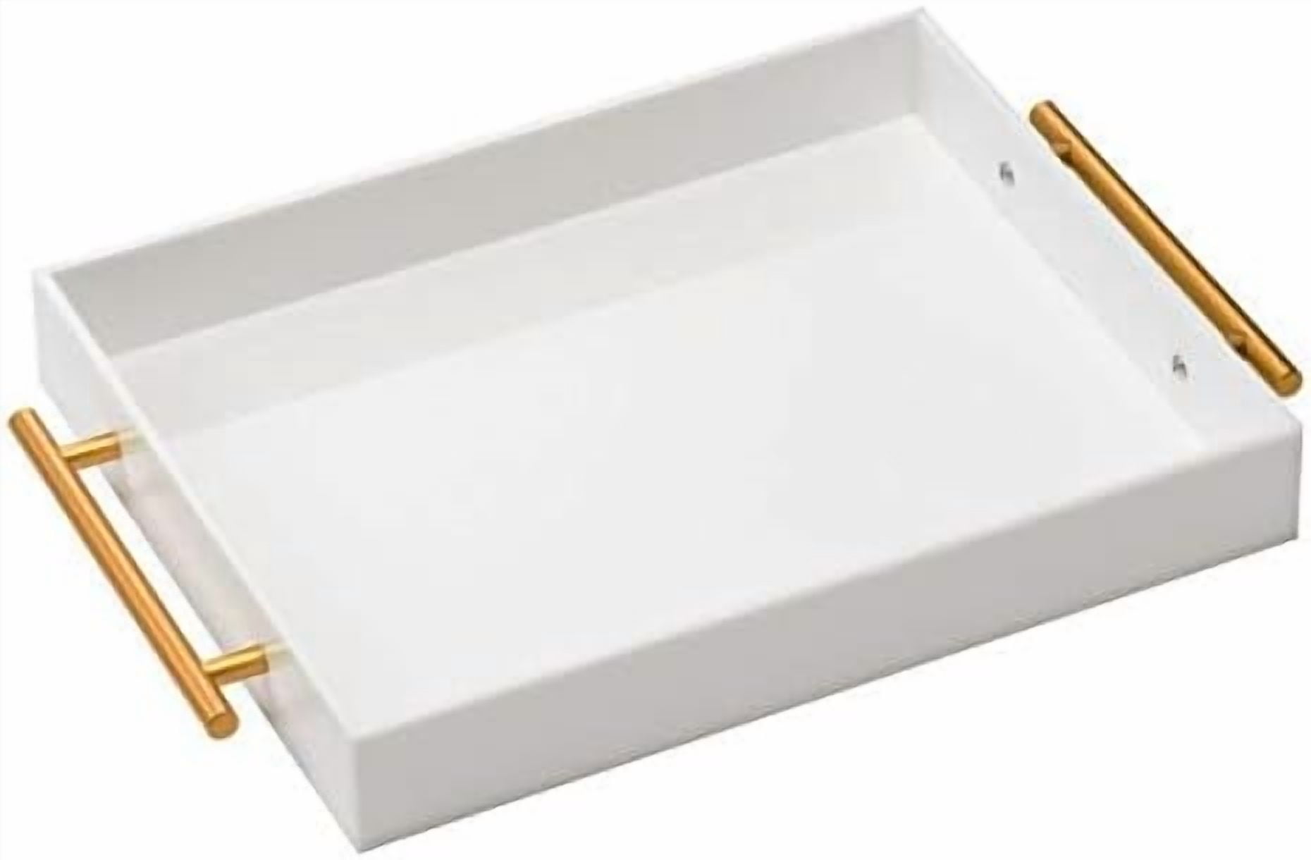 Clear Acrylic Lucite Serving Tray with Metal Handles,No Need to ...
