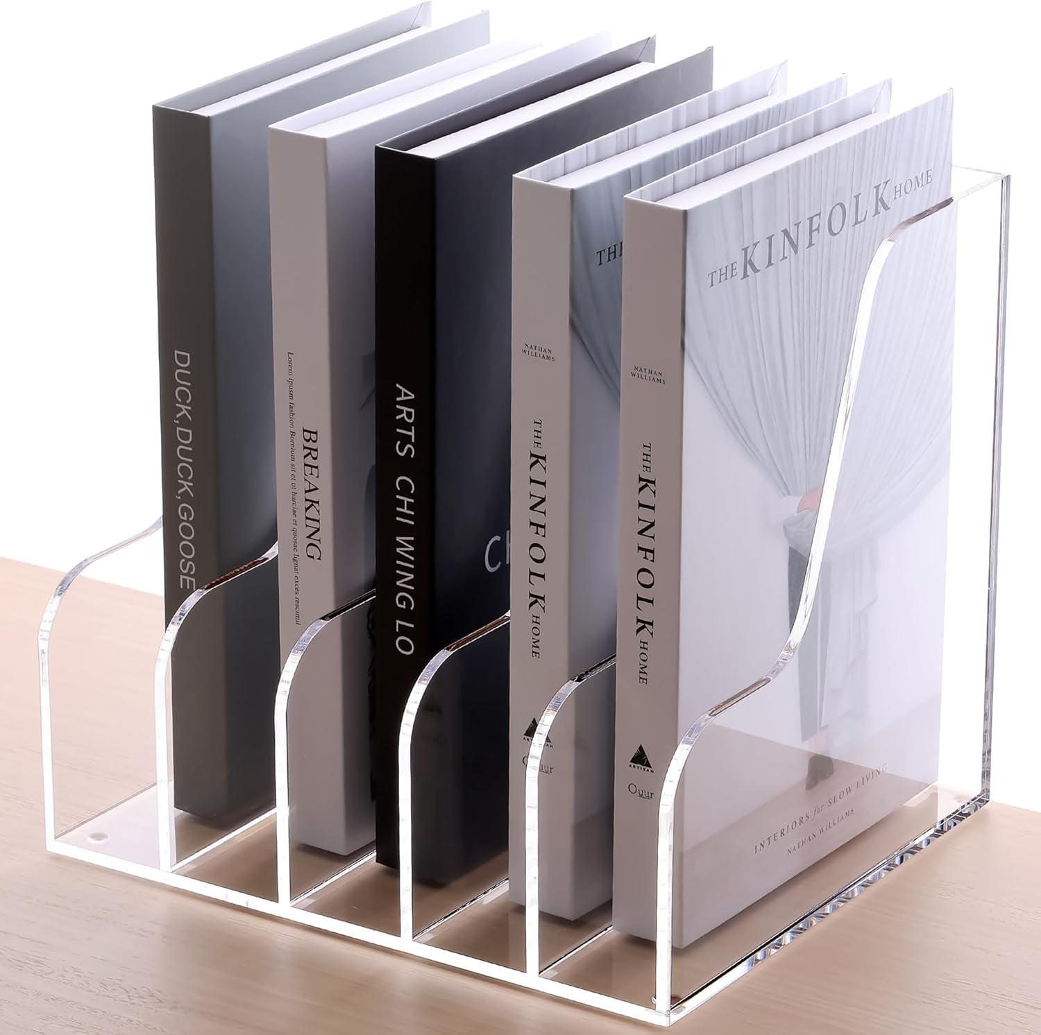 Clear Acrylic Magazine File Holder - 5 Vertical Spaces File Organizer ...