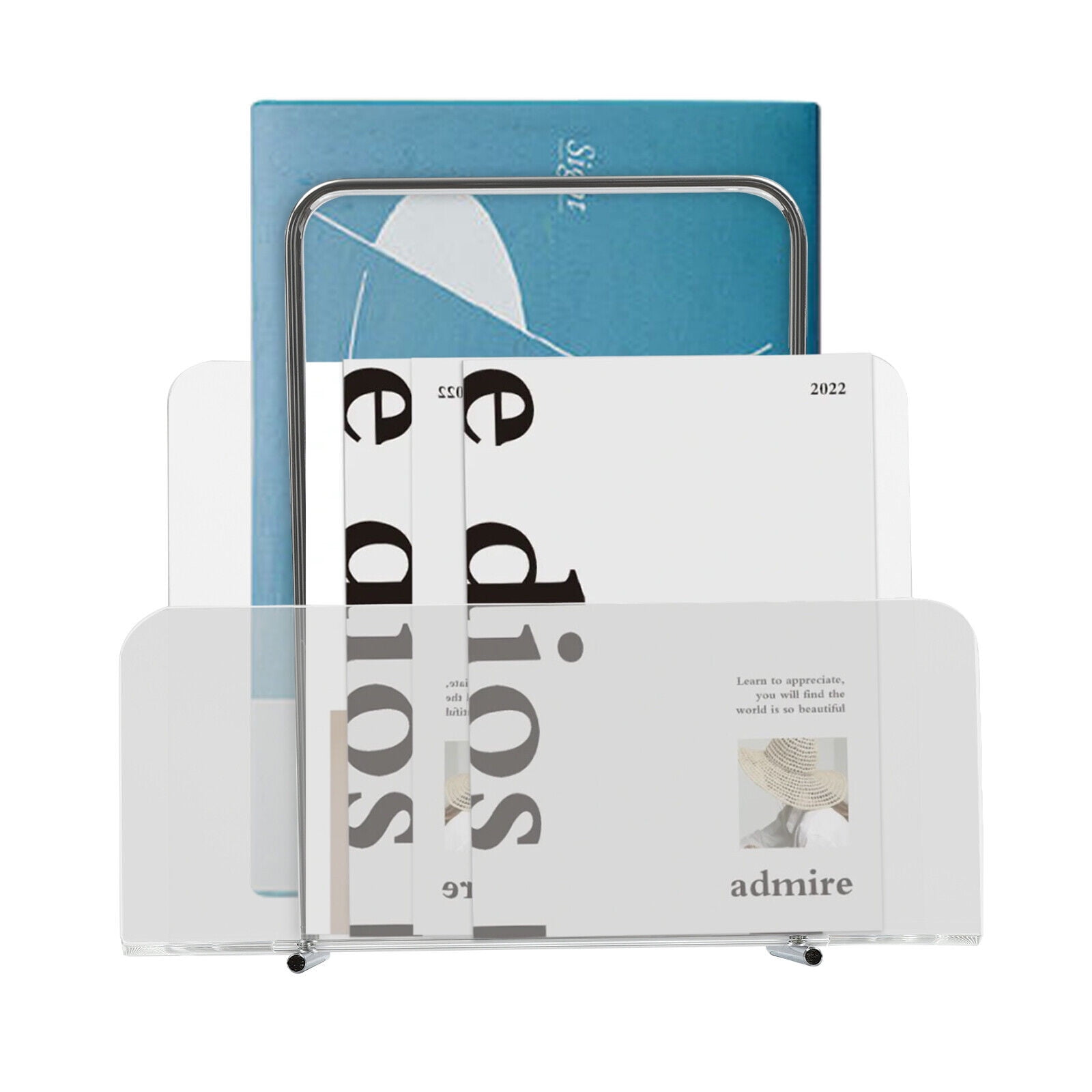 Clear Acrylic Magazine Holder with Handle, Acrylic Magazine Book Rack ...