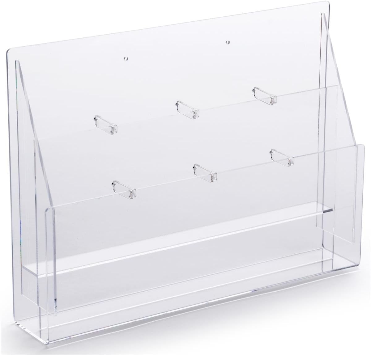 Clear Acrylic Magazine Rack with 8 Adjustable Pockets, Tiered Display ...
