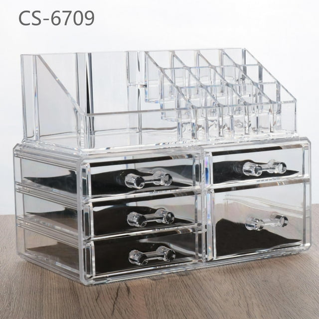 Clear Acrylic Makeup Organizer with Drawers - Stylish Cosmetic Storage ...