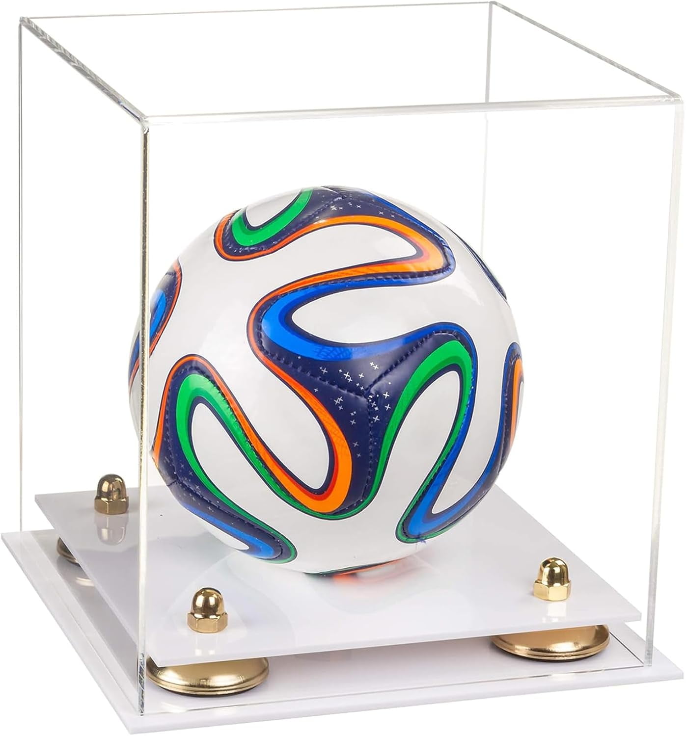 Clear Acrylic Mini - Miniature (not Full Size) Soccer Ball Display Case ...