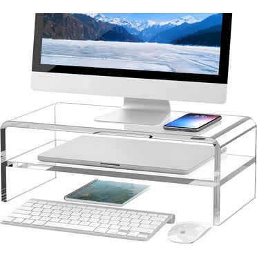 Monitor Stand Riser Desk Storage Rack Space Saving Computer Heightened ...