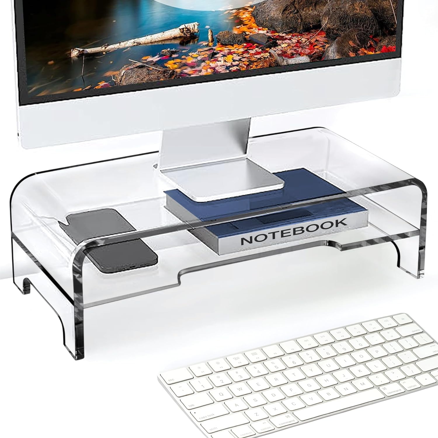 Clear Acrylic Monitor Stand Riser 2 Tier, 5.5 Inches High Clear ...