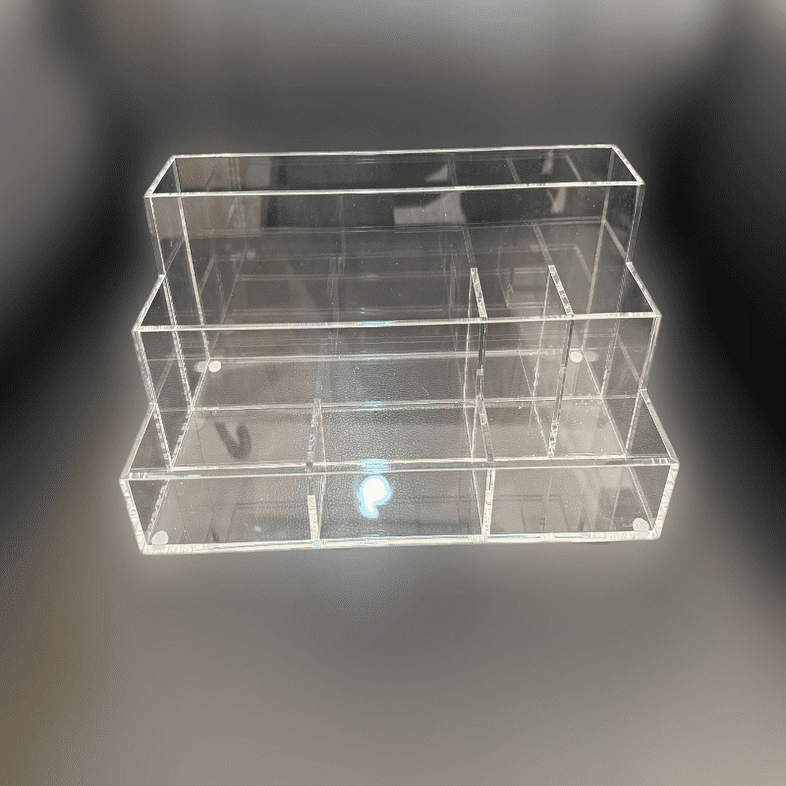 Clear Acrylic Multi-Grid Desktop Organizer for Documents Cosmetics ...