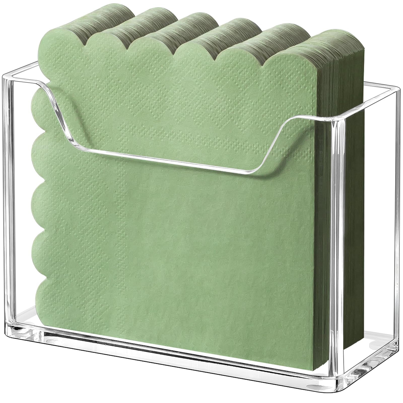 Clear Acrylic Napkin Holder for 5x5 Inches Paper Towels, Vertical Space ...