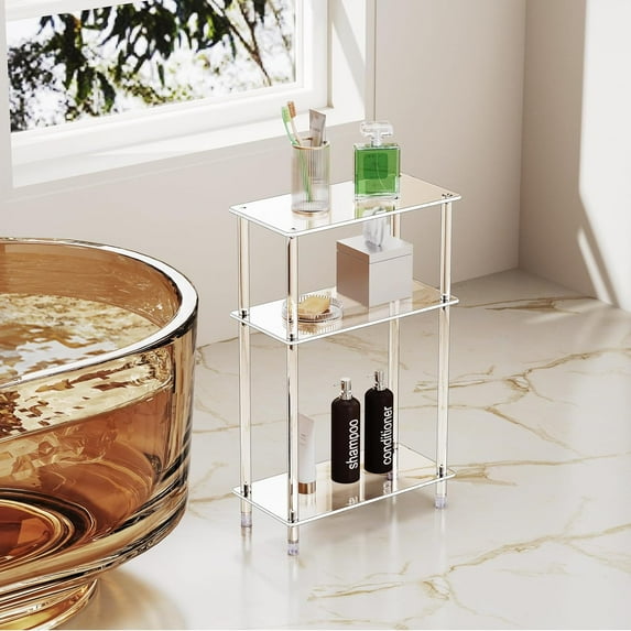 Clear Acrylic Narrow Side Table for Small Spaces, 15.7" L x 7.87" W x ...