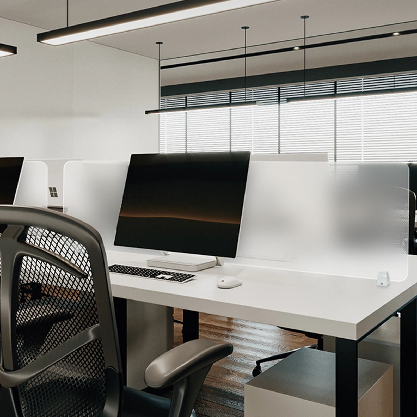 Clear Acrylic Office Partition Screen, Self Standing Desk Privacy Panel ...