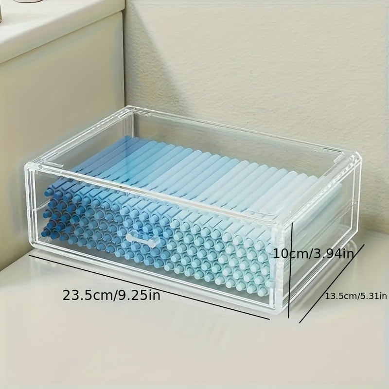 Clear Acrylic Pen Holder & Desk Organizer with Multi-Layer Drawers for ...