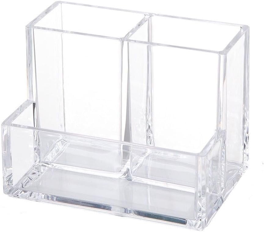 Clear Acrylic Pen Holder Organizer with Business Card Holder, 3 ...