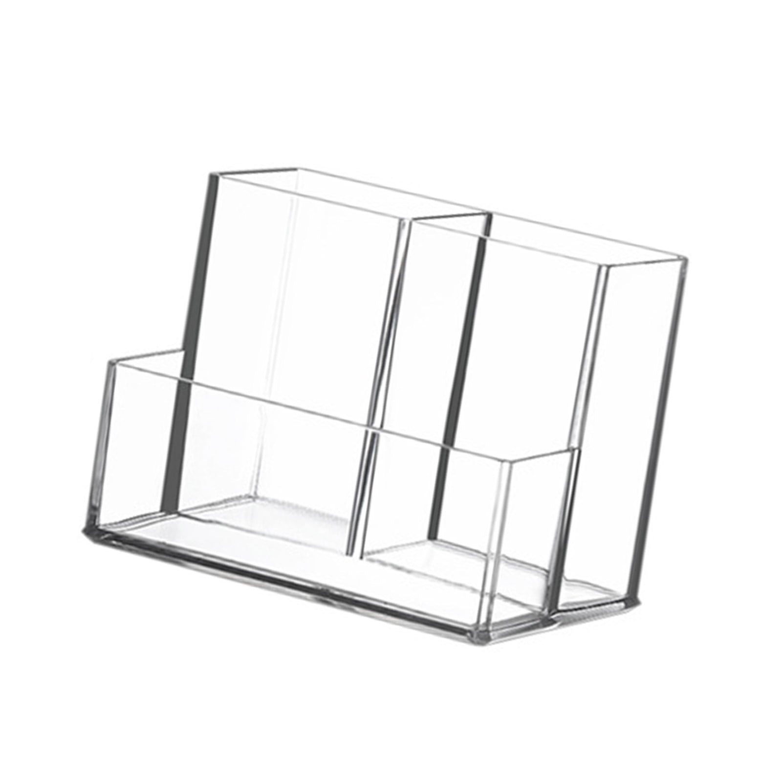 Clear Acrylic Pen Organiser 3 Compartment Makeup Organiser Container ...