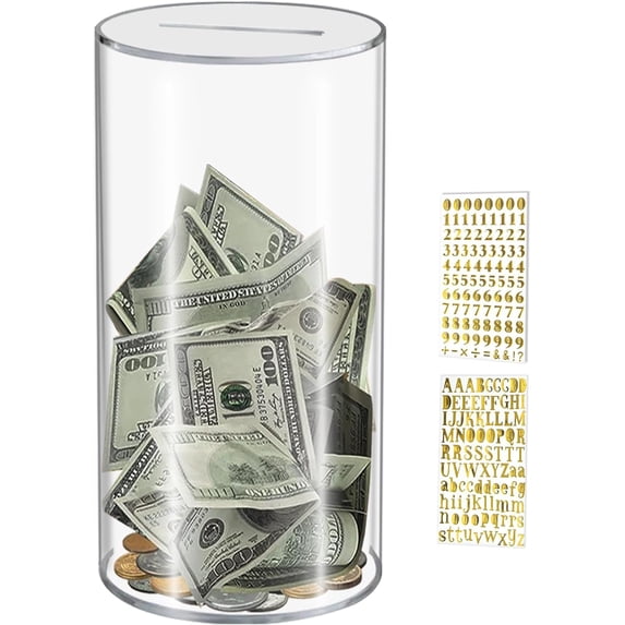 Clear Acrylic Piggy Bank –Must Break to Open Money Saving Box for ...