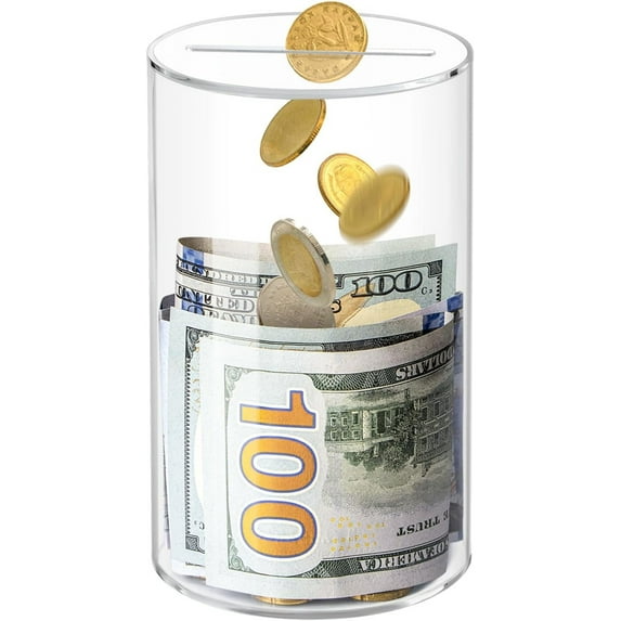 Clear Acrylic Piggy Bank for Kids, Small Clear Money Saving Jar Must ...