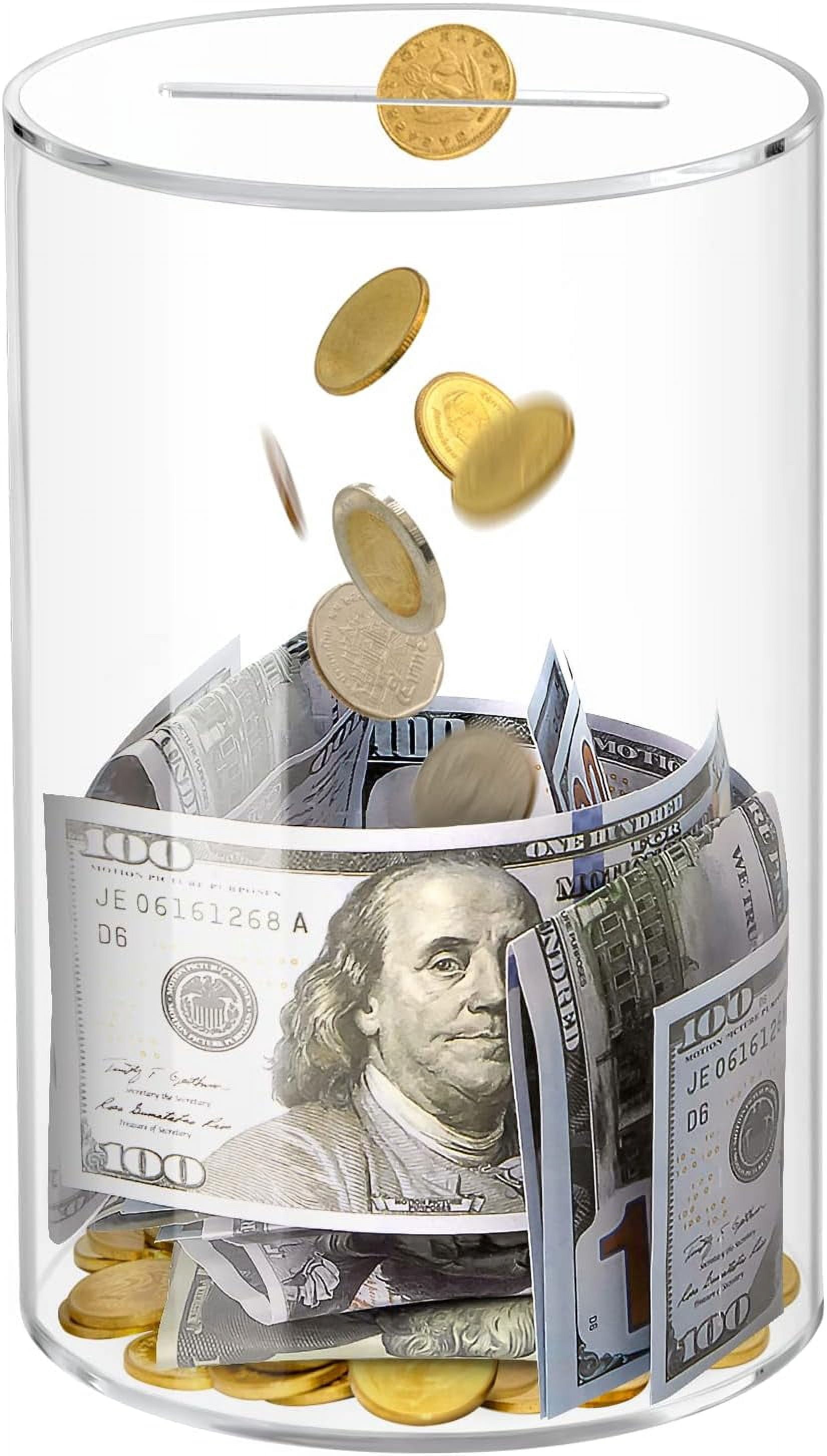 Clear Acrylic Piggy Bank for Kids, Small Clear Money Saving Jar Must ...