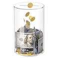 Clear Acrylic Piggy Bank for Savings, 7*11.5cm Coin Money Box ...