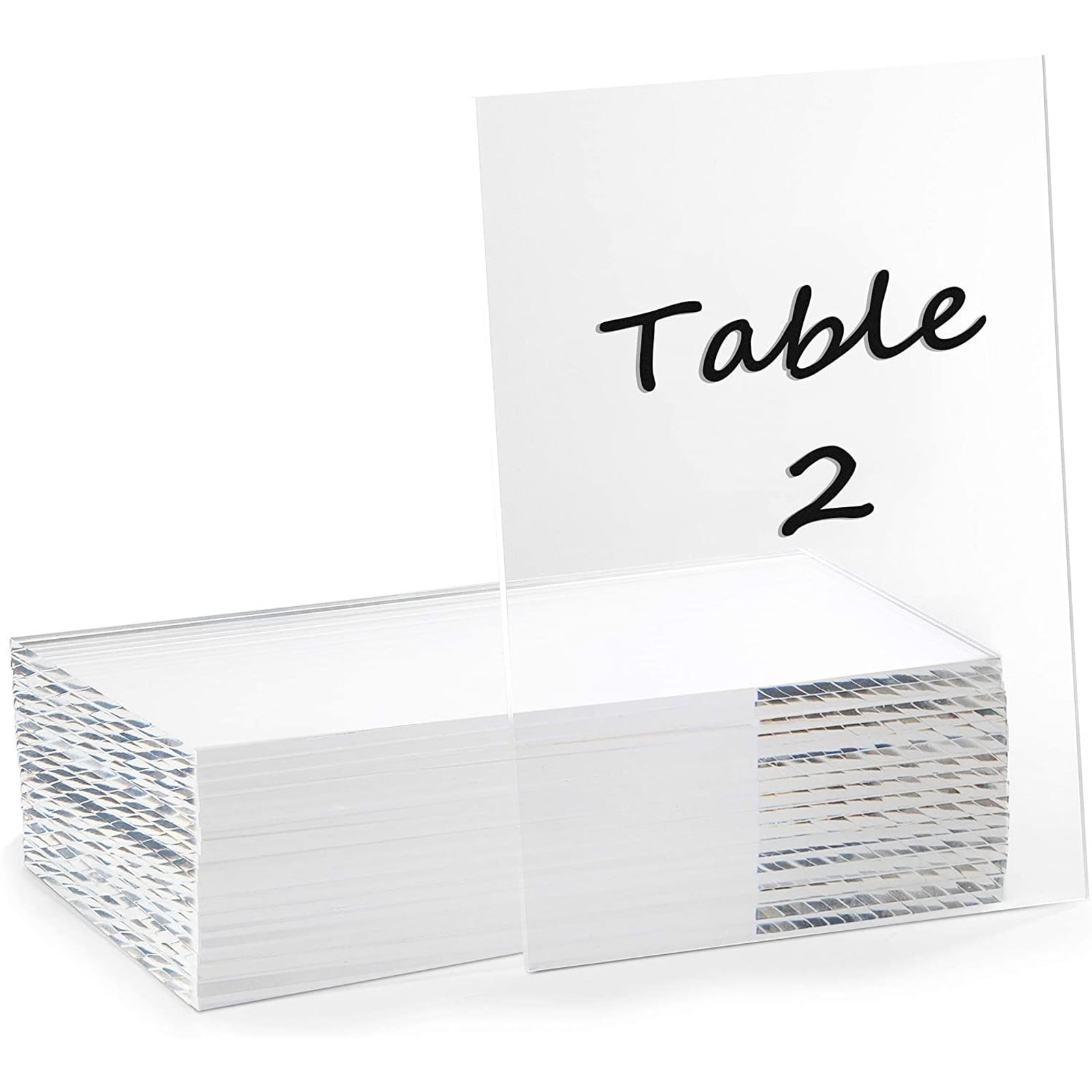 Clear Acrylic Place Cards for Weddings, Table Seating Card (5x7 In, 20 ...