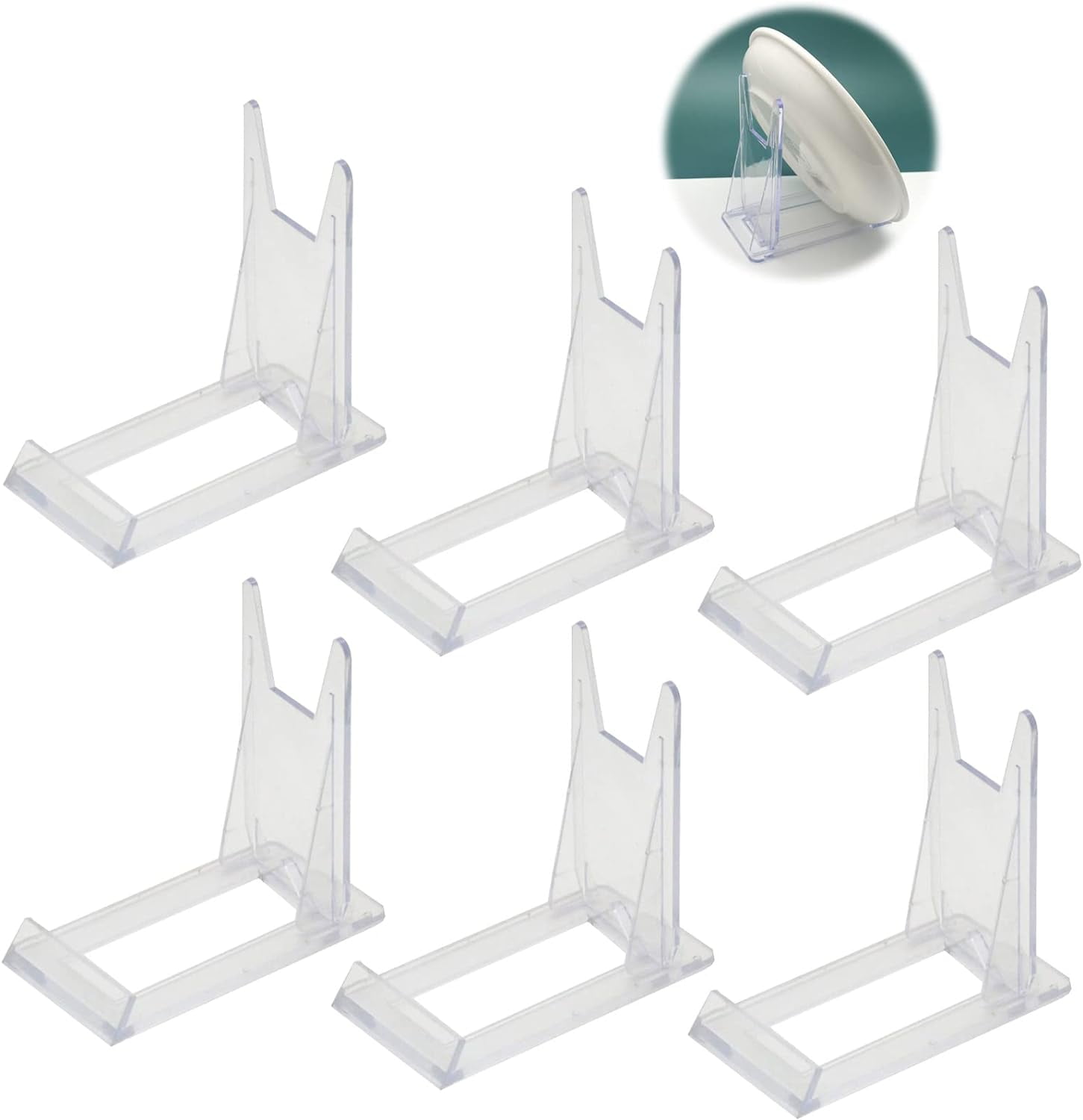 Clear Acrylic Plastic Display Stand Easel, Adjustable Two Part Plate ...