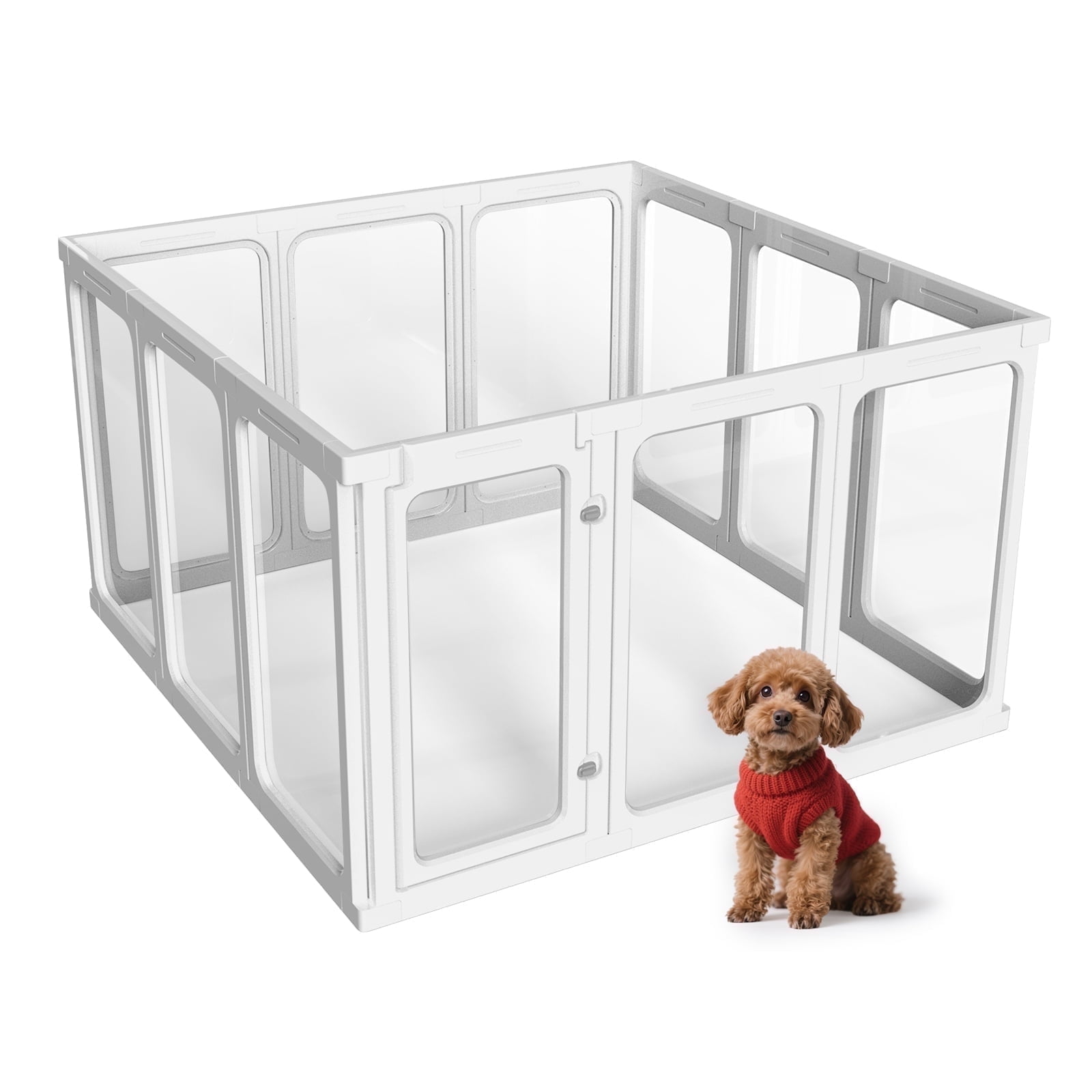 Clear Acrylic Plastic Dog Playpen Indoor, for Puppy Cat Rabbit Ferret ...