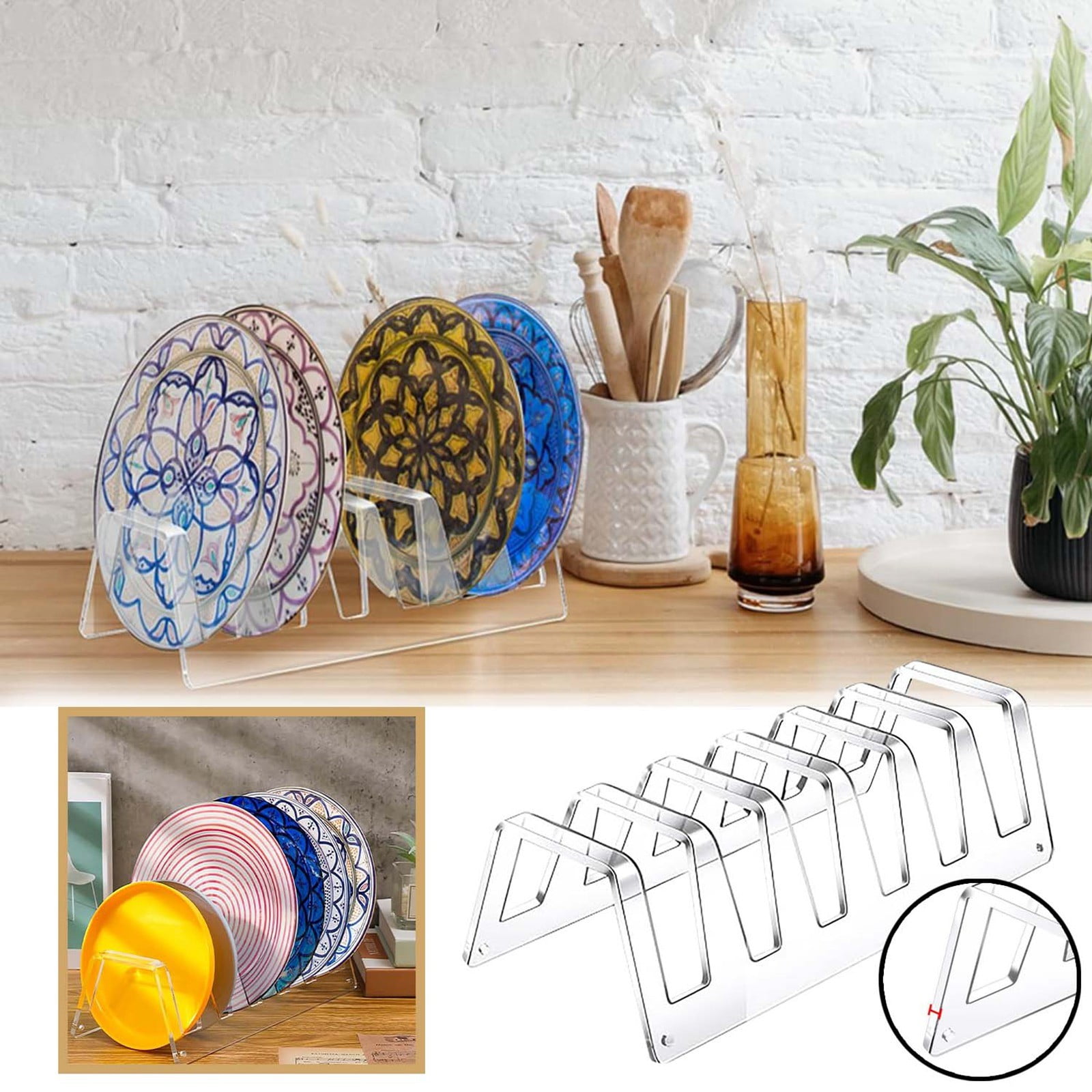 Clear Acrylic Plate Rack For Display Placing Tableware Display Rack ...