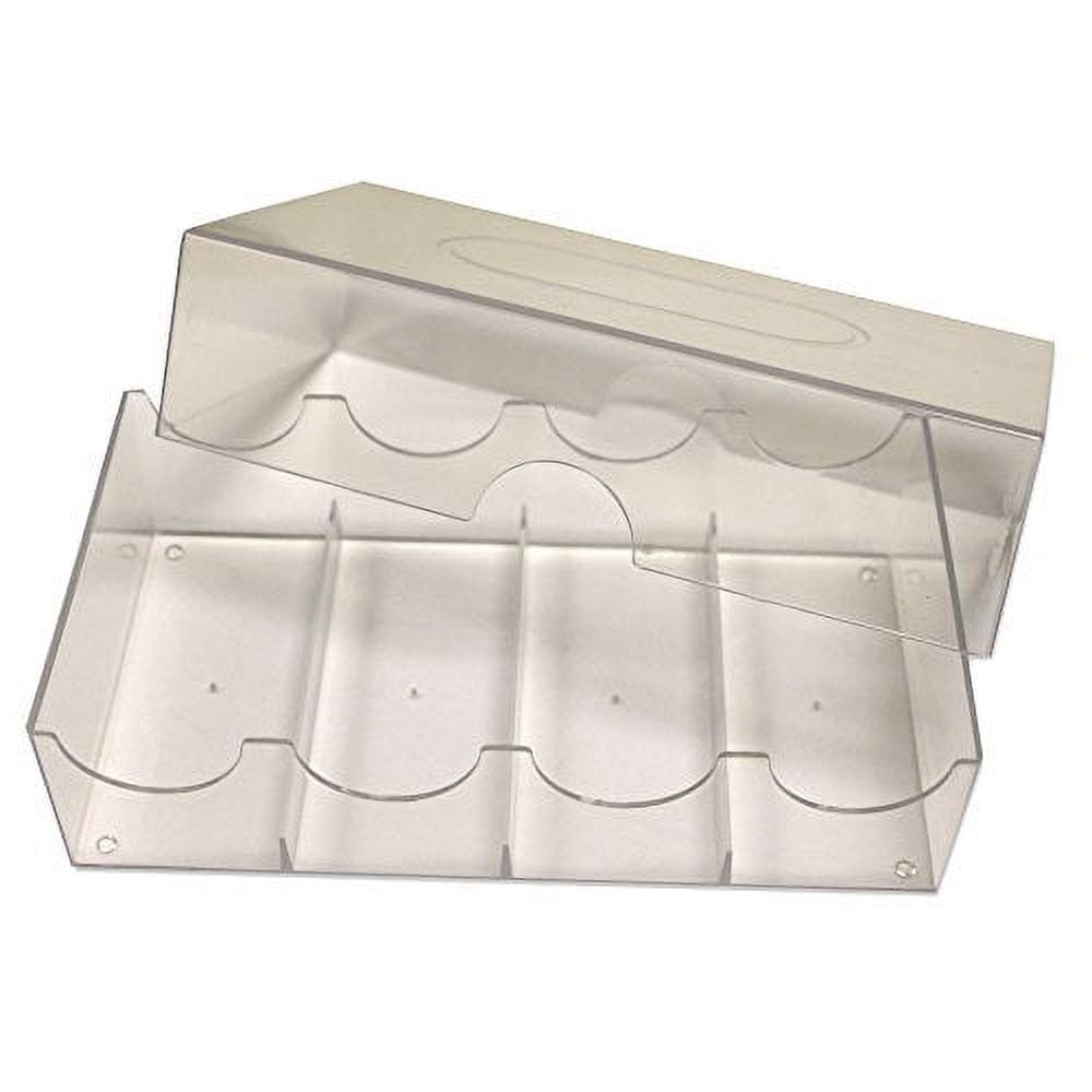 Clear Acrylic Poker Chip Tray with Lid, Holds 100 Chips 4 x 25 ...
