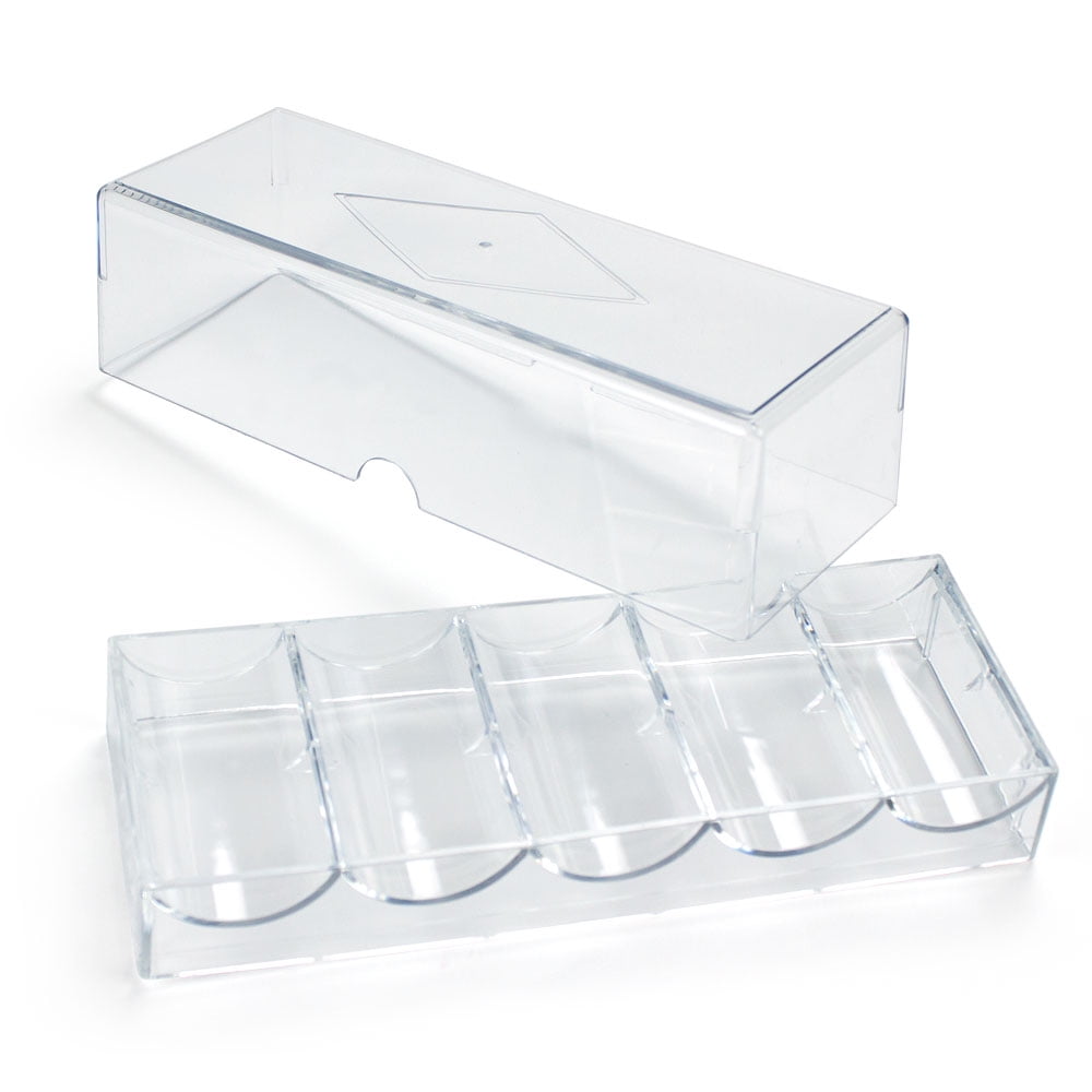 Clear Acrylic Poker Chip Tray with Lid, Holds 100 Chips - Walmart.com