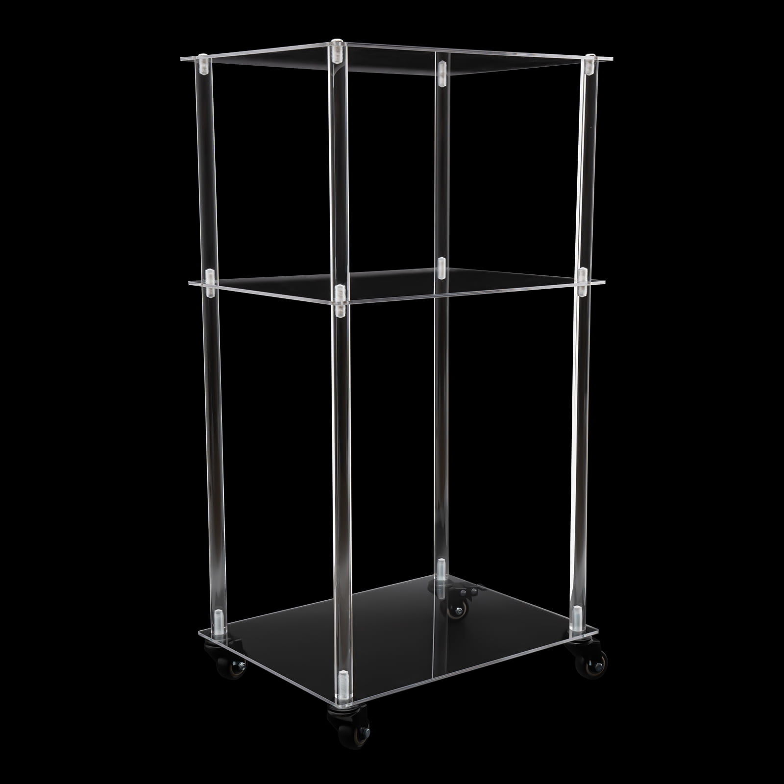 Clear Acrylic Printer Stand with 3 Tiers, Mobile with 4 Wheels, Modern ...