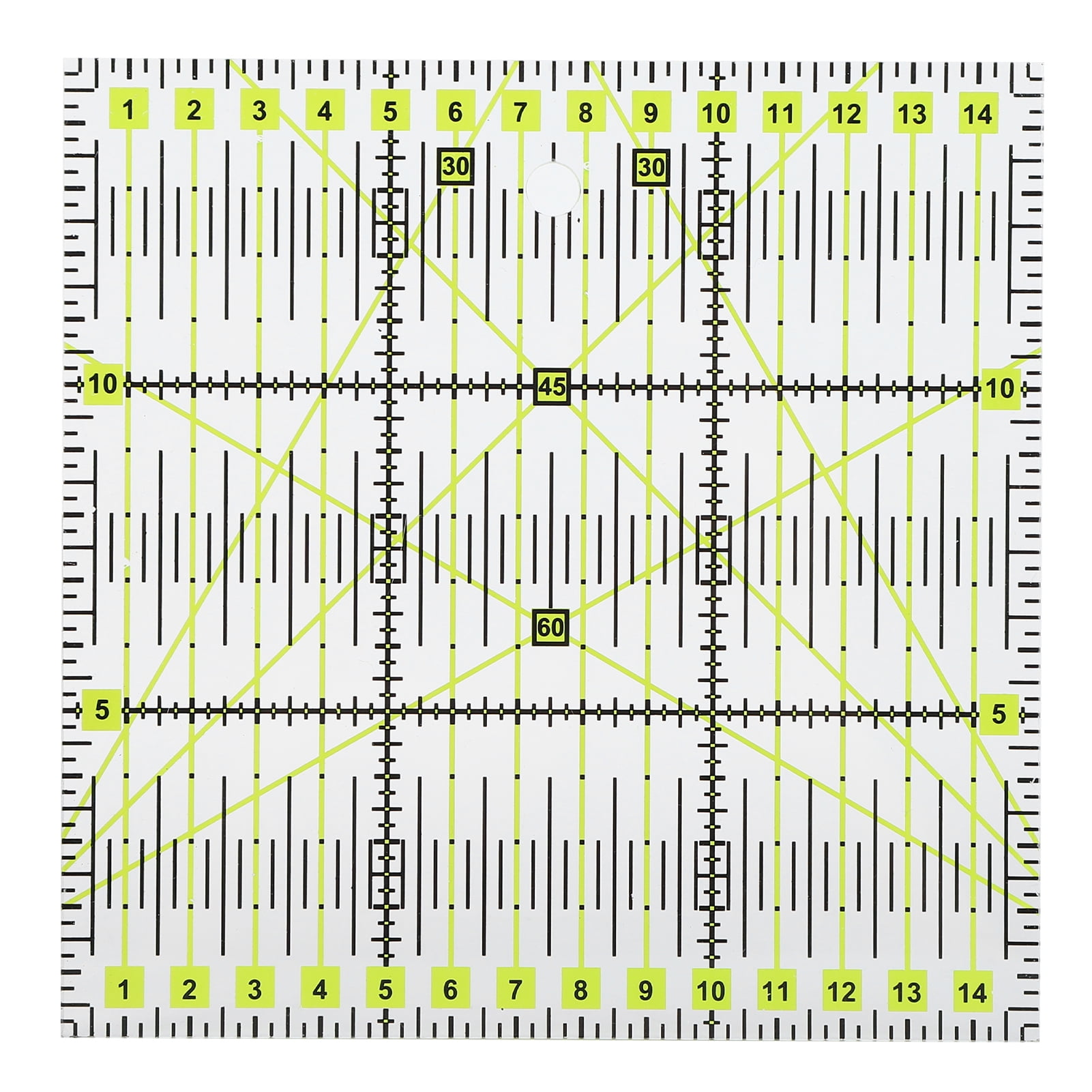 Clear Acrylic Quilters' Ruler with Double Colored Grid Lines, 12" x 12 ...