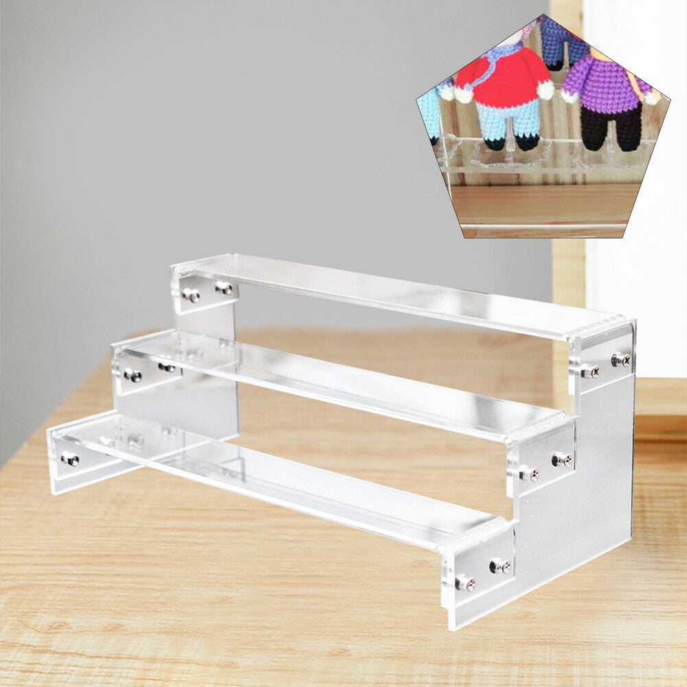 Clear Acrylic Rack Countertop Ladder Display Stand 30*15*12cm Small 3 ...