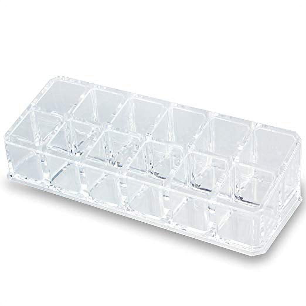 Clear Acrylic Rectangle Case Holder with 12 Compartments Organizer ...