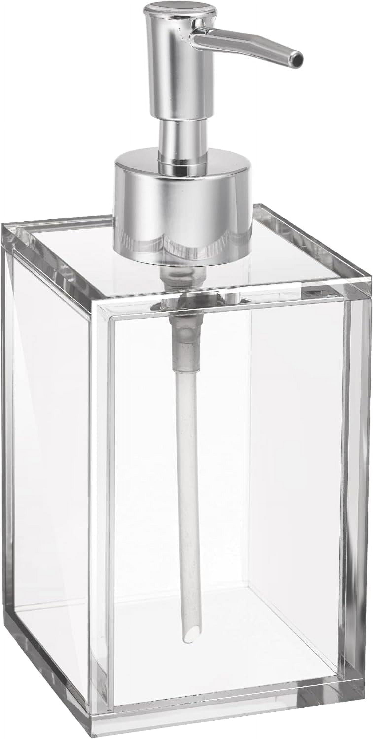 Clear Acrylic Refillable Soap Dispenser with Rust Proof Stainless Steel ...
