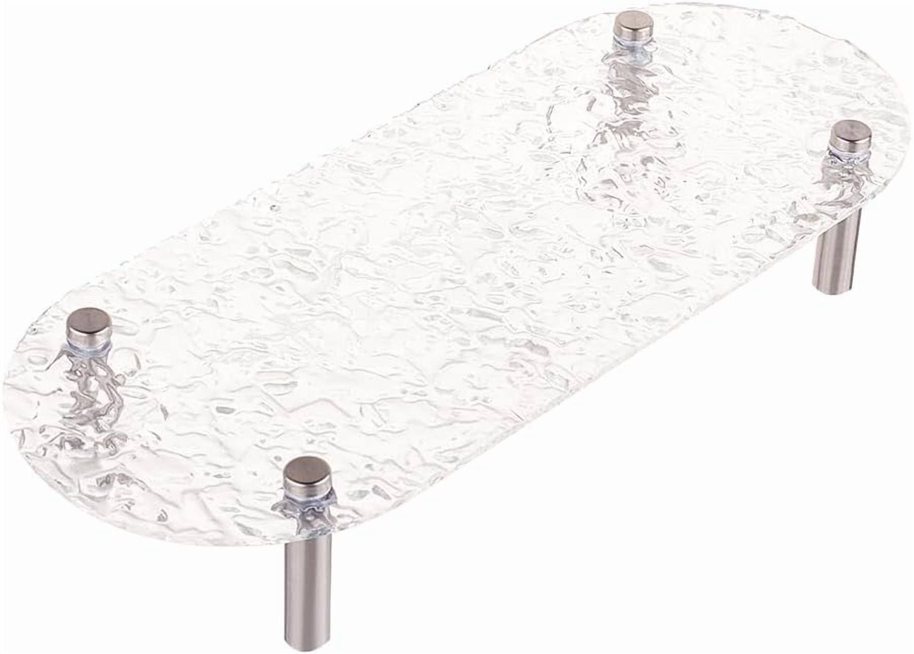 Clear Acrylic Riser Shelf Elliptical Ripple Jewelry Storage Tray ...