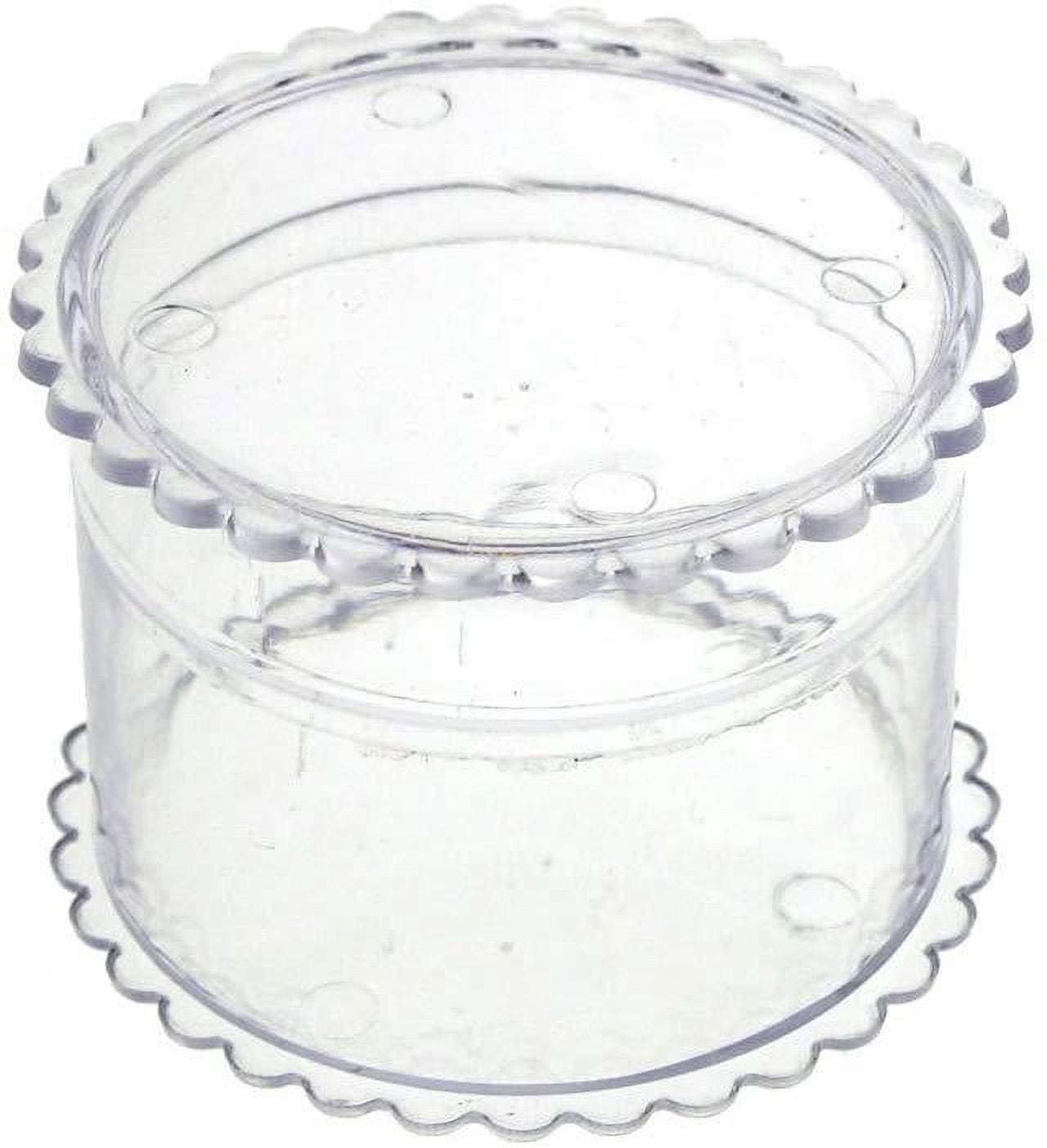 Clear Acrylic Round Favor Boxes with Scalloped Edge, 2-1/2-Inch, 12 ...