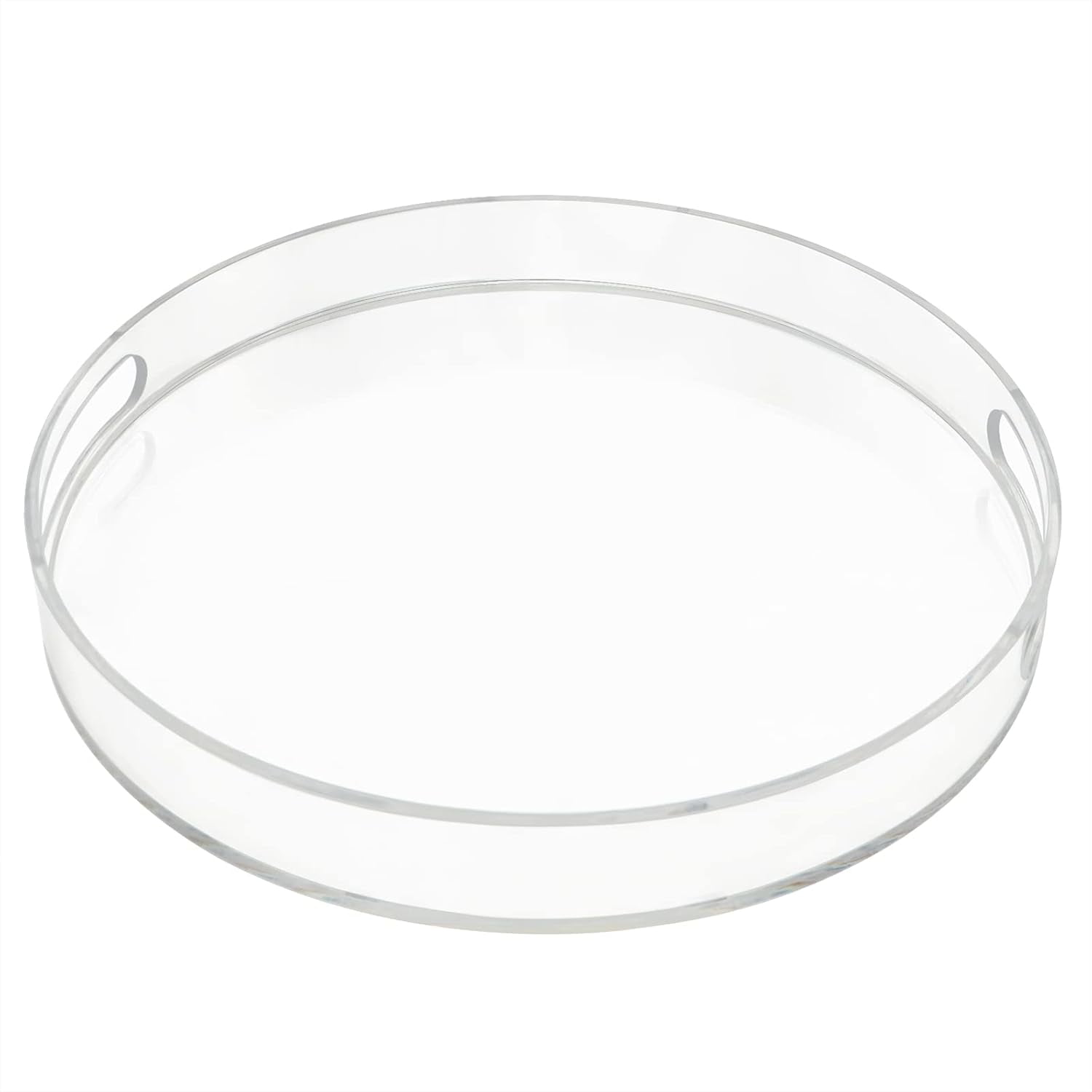 Clear Acrylic Round Tray, Coffee Tea Serving Tray Service Tray with ...