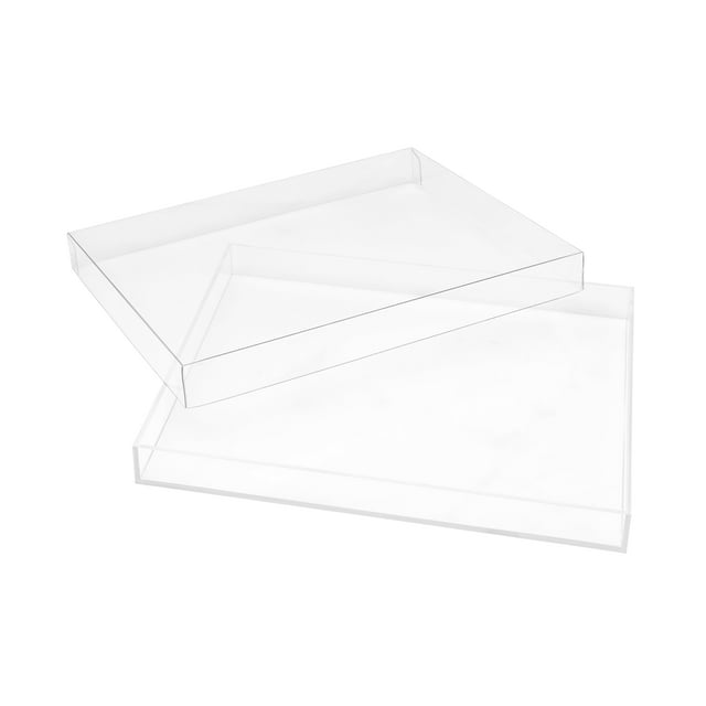 Clear Acrylic Serving Tray With Lid 2 Pack - Walmart.com
