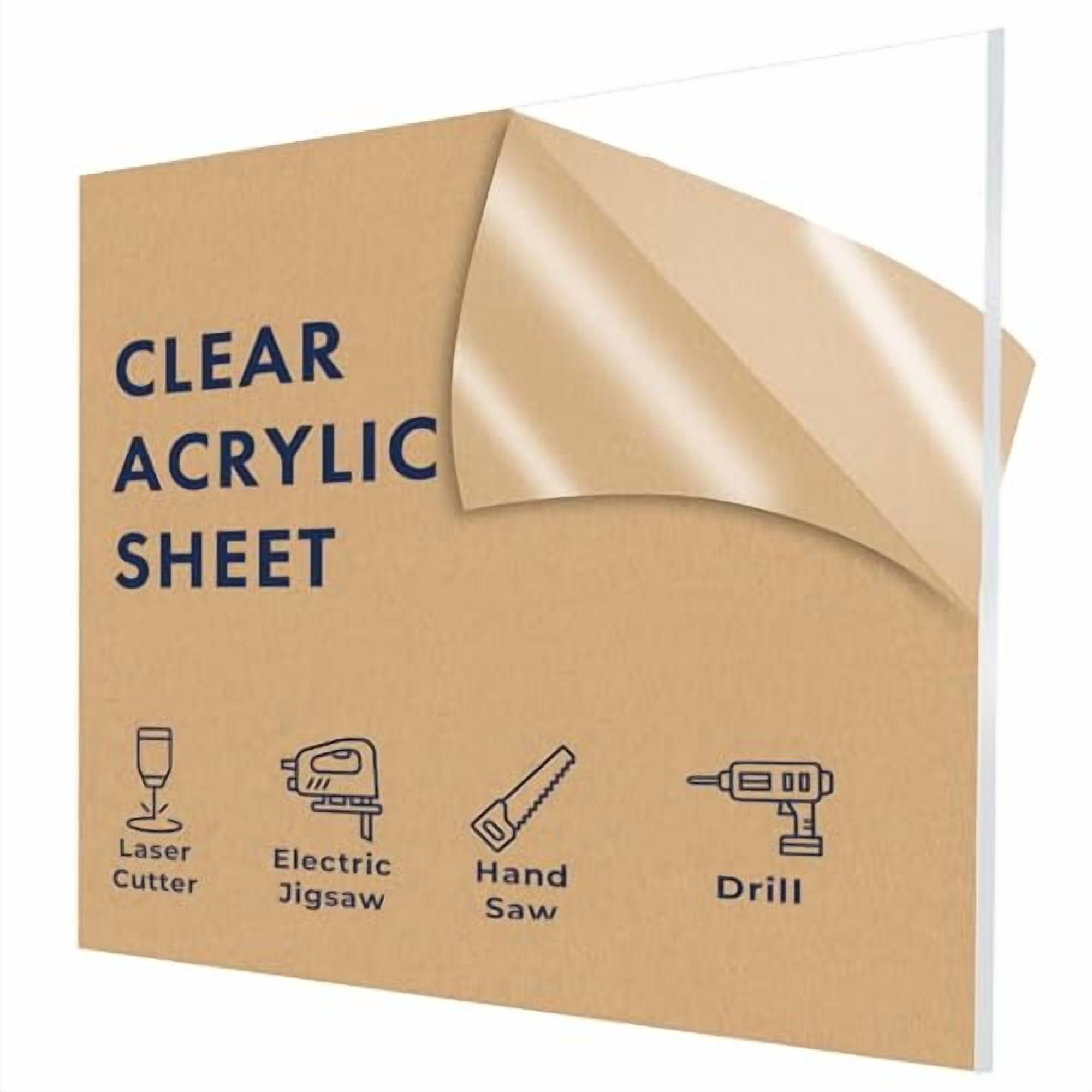 Clear Acrylic Sheets - 12" x 36" - 3/8" Thick Plexiglass Sheets for DIY ...