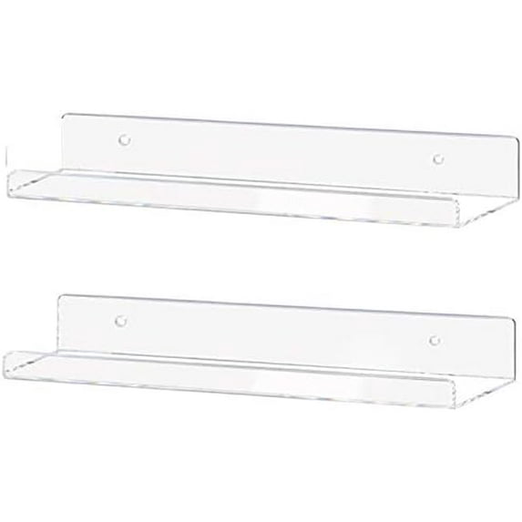 Clear Acrylic Shelf 15" Invisible Floating Wall Ledge Bookshelf, Kids ...