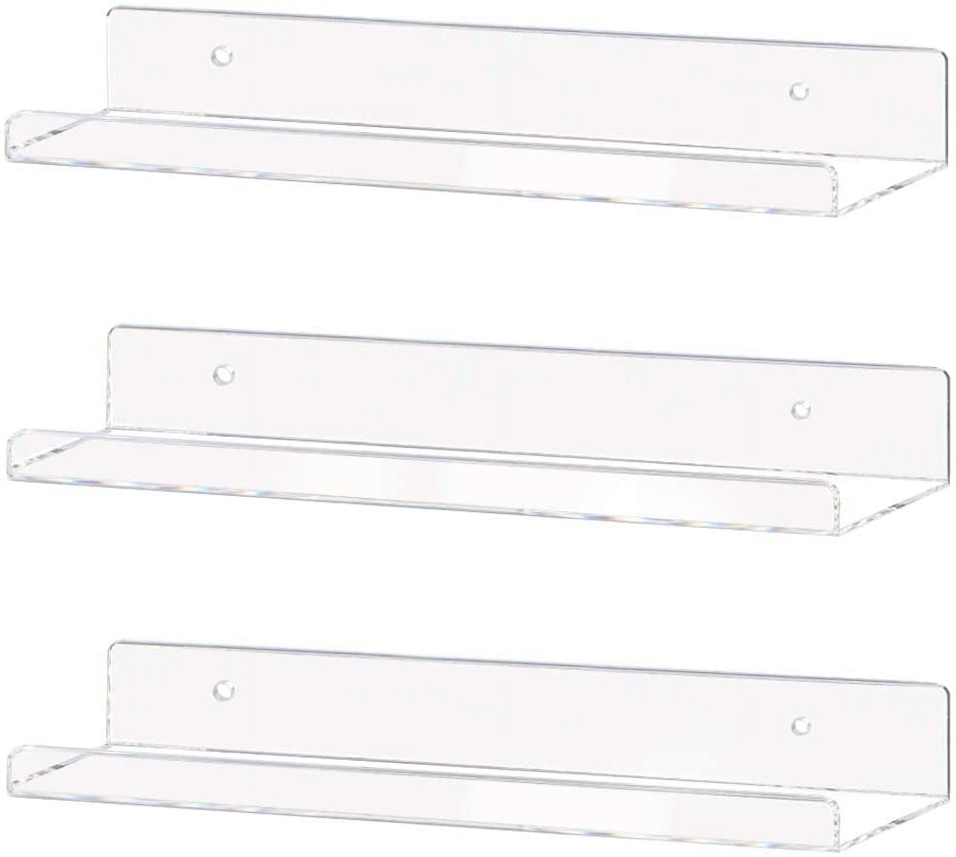 Clear Acrylic Shelf 15" Invisible Floating Wall Ledge Bookshelf, Kids ...