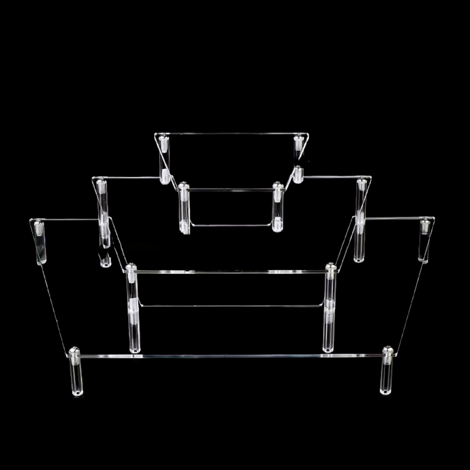 Clear Acrylic Shelf Risers Multi Tiers Display Stand for Figures and ...