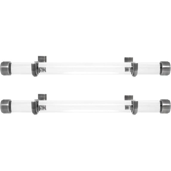 Clear Acrylic Side Mount Curtain Rods Large Diameter Premium Brackets ...