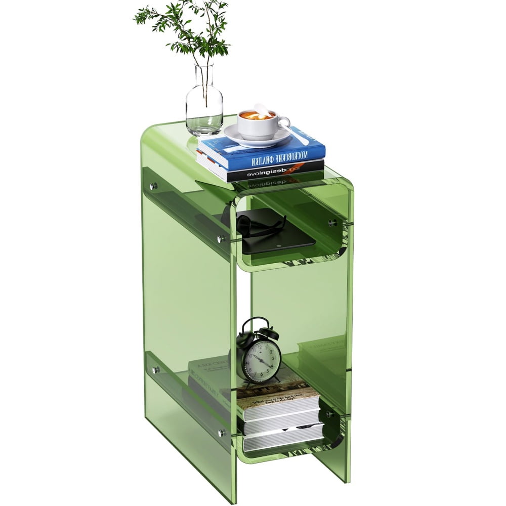 Clear Acrylic Side Table - Slim Narrow End Table 8.7"x15.7"x21.7 ...