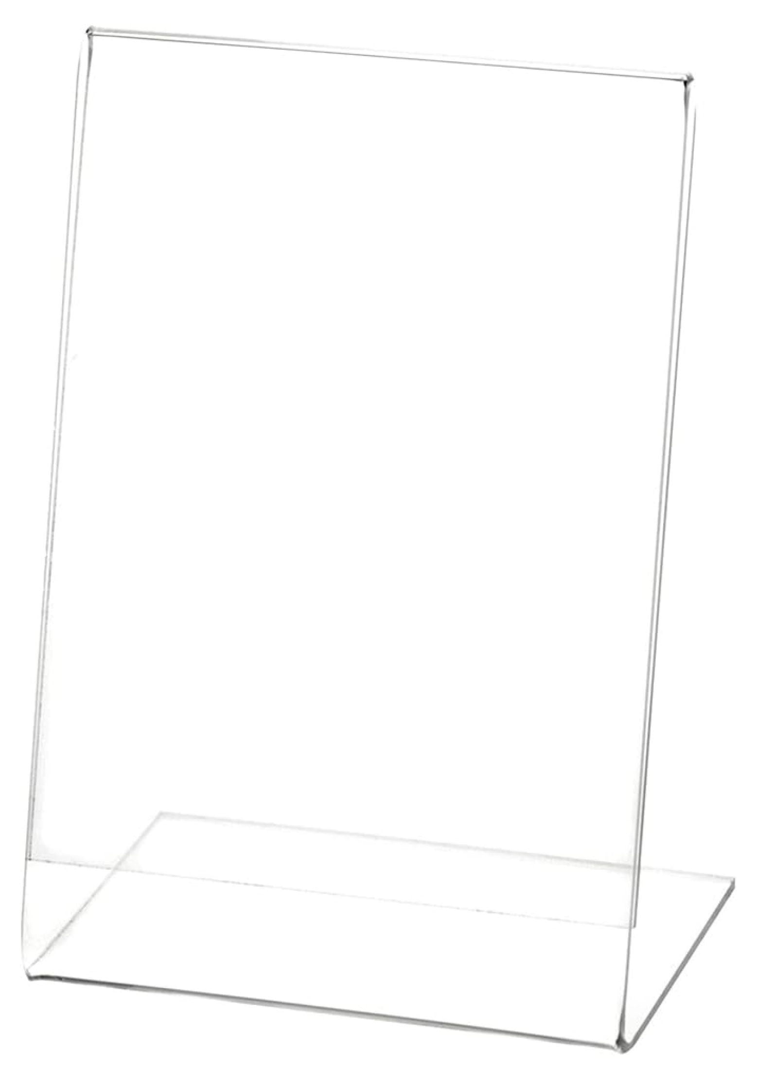 Clear Acrylic Sign Display / Literature Holder (Angled), 4" W x 6" H (6 ...