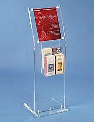 Clear Acrylic Sign Stand And Adjustable Literature Rack, 15-1/2 x 47-1/ ...
