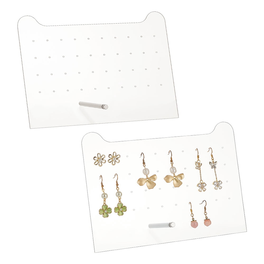 Clear Acrylic Slant Back Earring Storage Rack Earring Display Holder ...