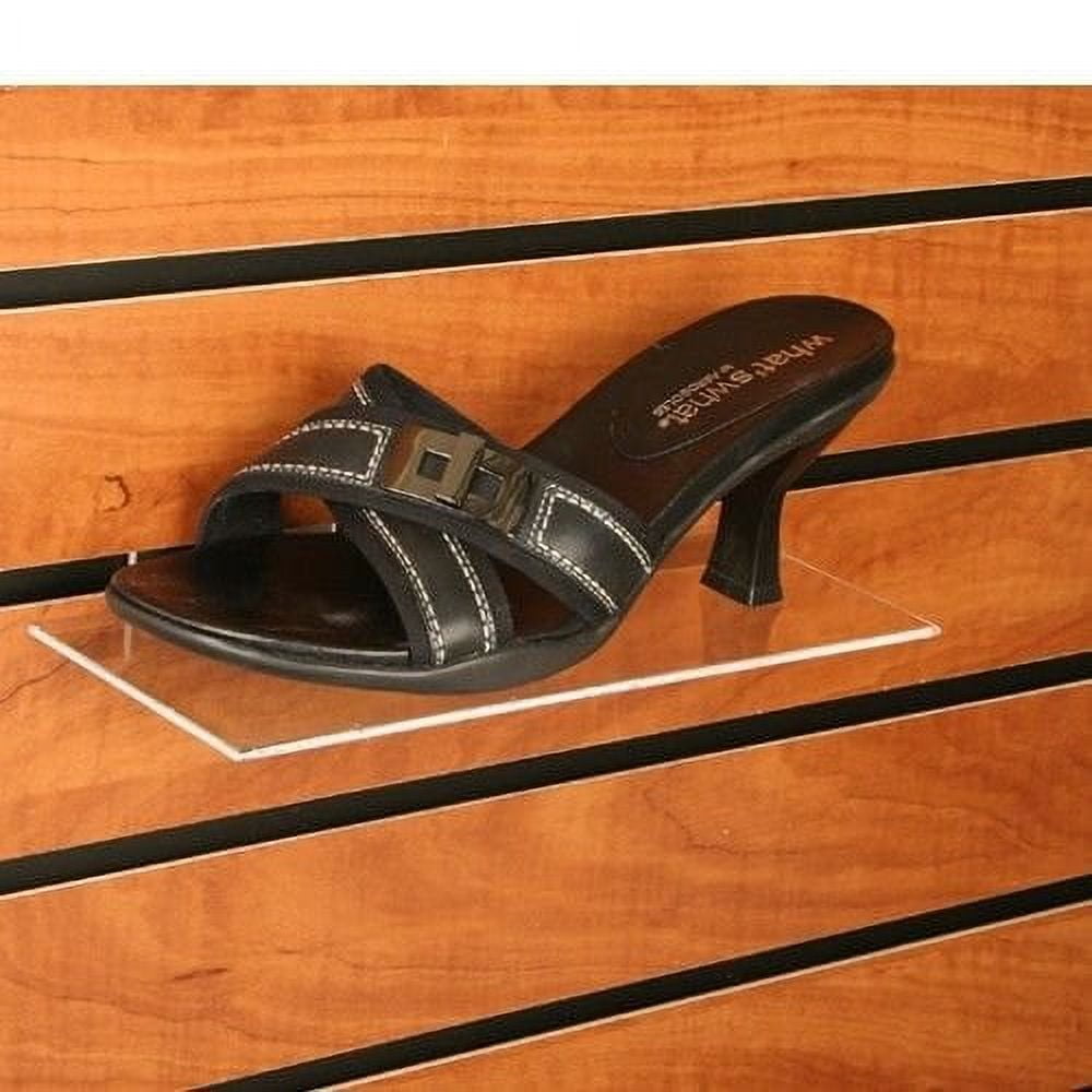 Clear Acrylic Slatwall Shoe Shelf, 4" D x 10" L Flat Acrylic Shoe ...