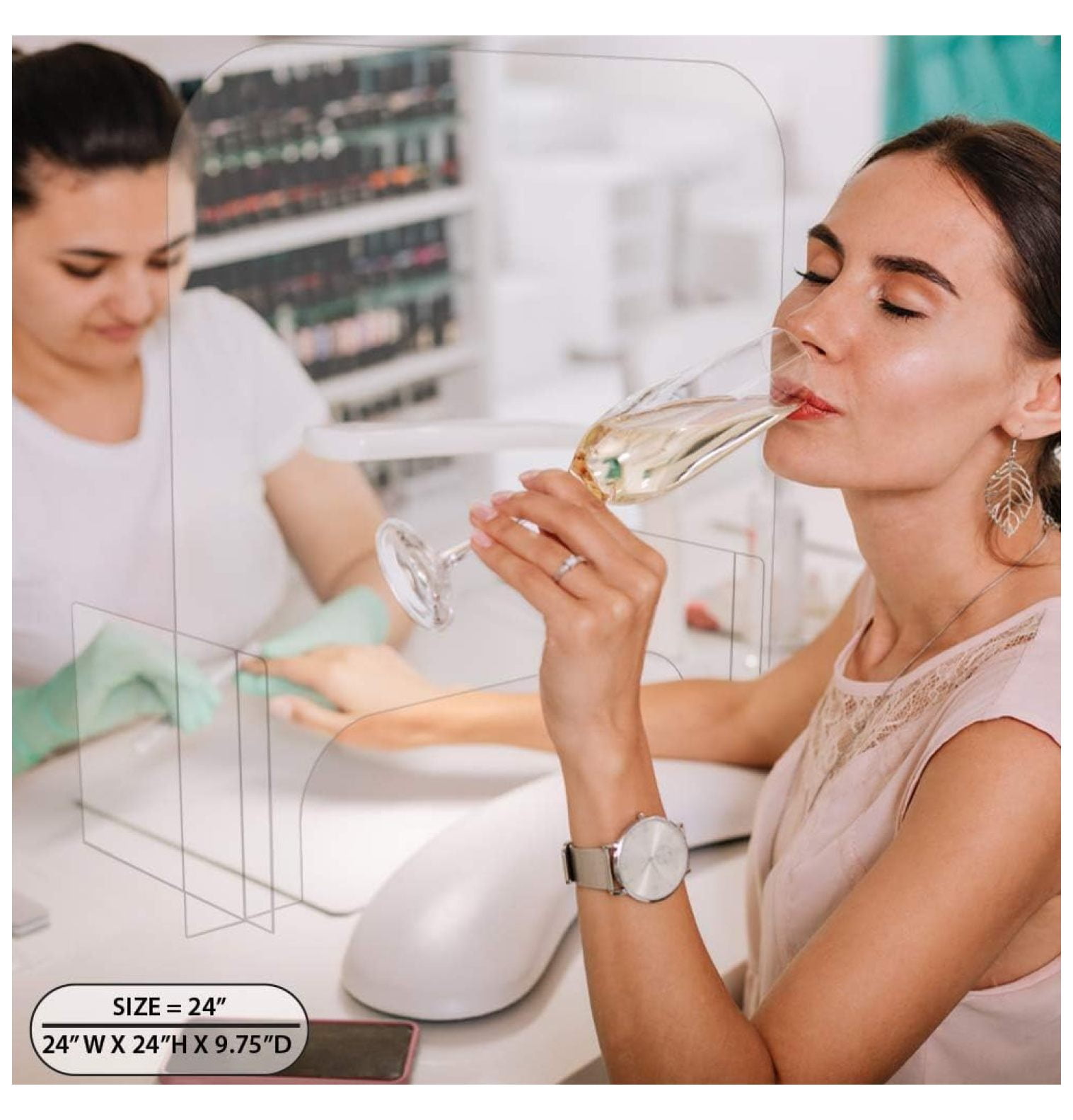 Clear Acrylic Sneeze Barrier Safety Guard and Shield, Store Countertop ...